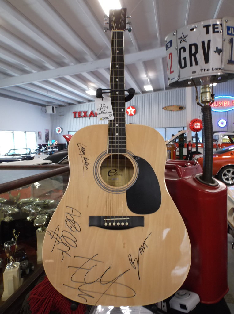U2 Signed Natural Eleca Acoustic Guitar | Street Dreams