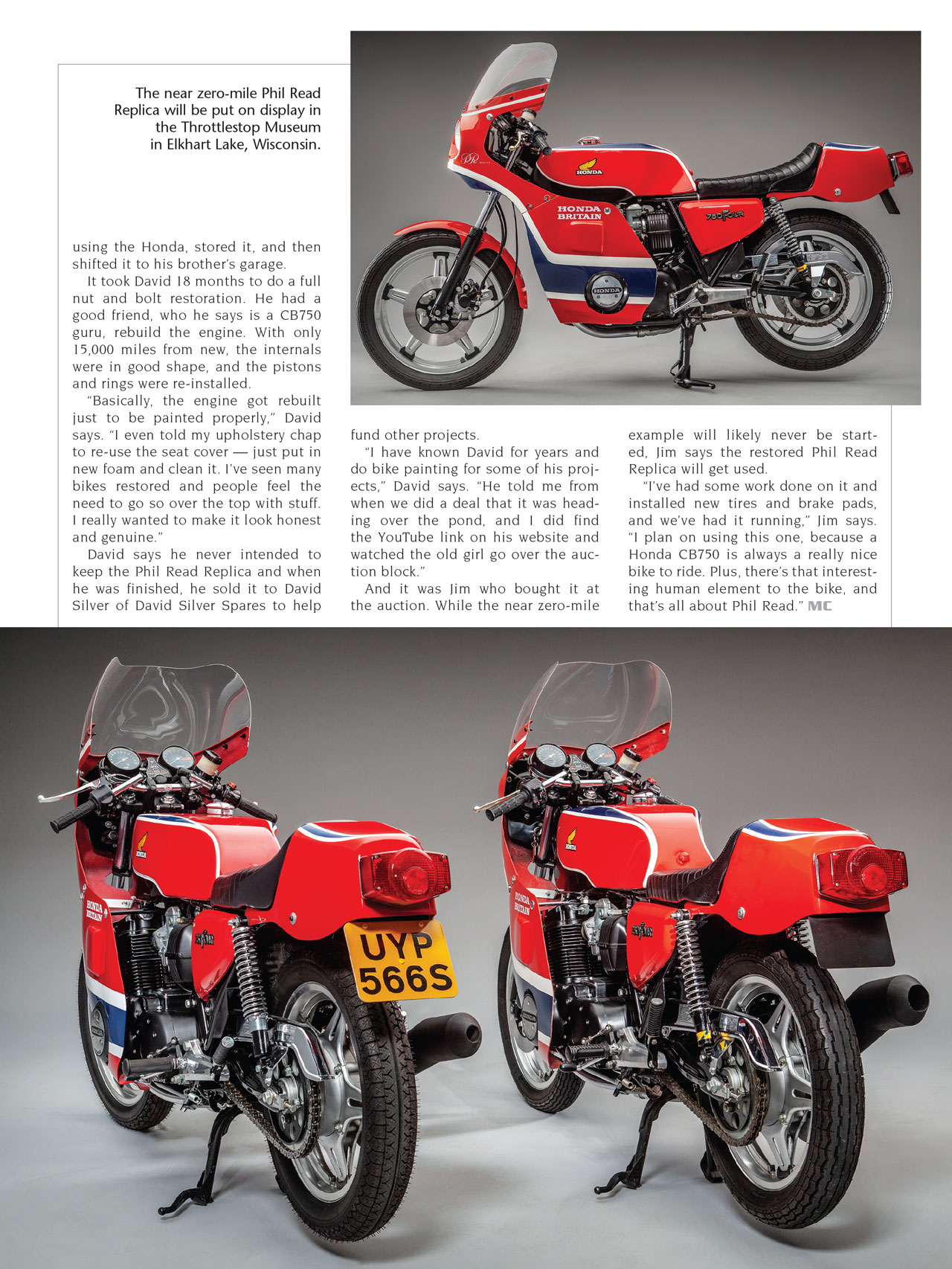 Motorcycle Classics: Phil Read Replicas - Honda CB750F2 | Throttlestop | Automotive and ...