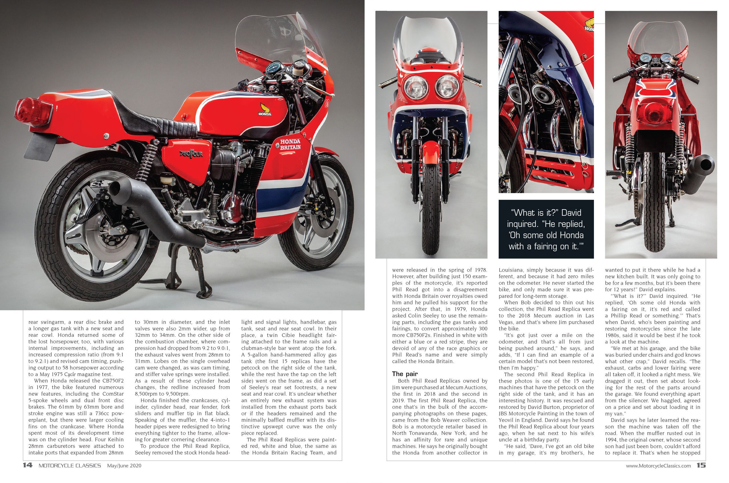 Motorcycle Classics: Phil Read Replicas - Honda CB750F2 | Throttlestop | Automotive and ...