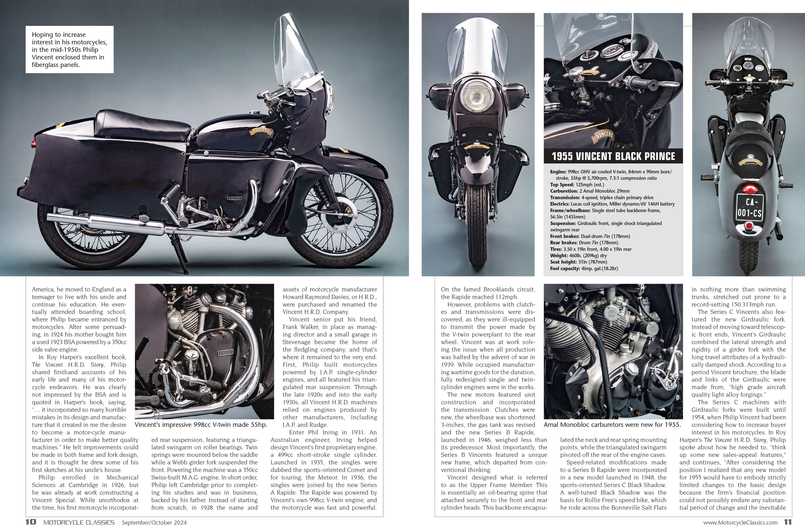 Motorcycle Classics: A Harbinger of the Future - 1955 Vincent Black ...